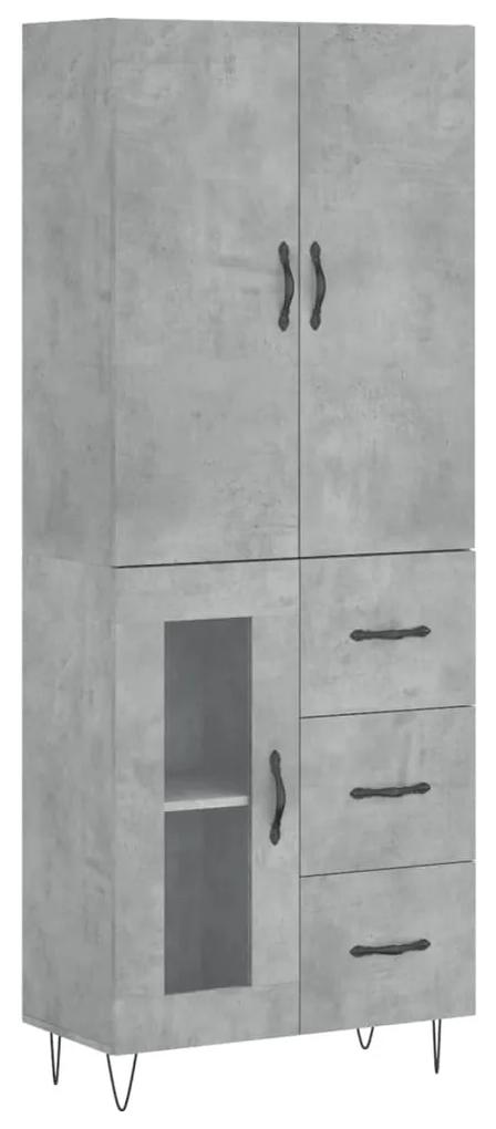 Skříň highboard betonově šedá 69,5x34x180 cm kompozitní dřevo,  3198101
