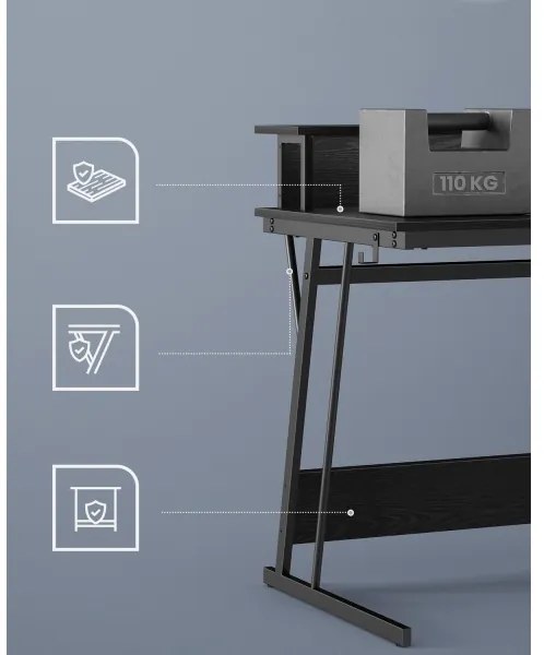 Psací stůl s podsvícením SOLEA-X černá