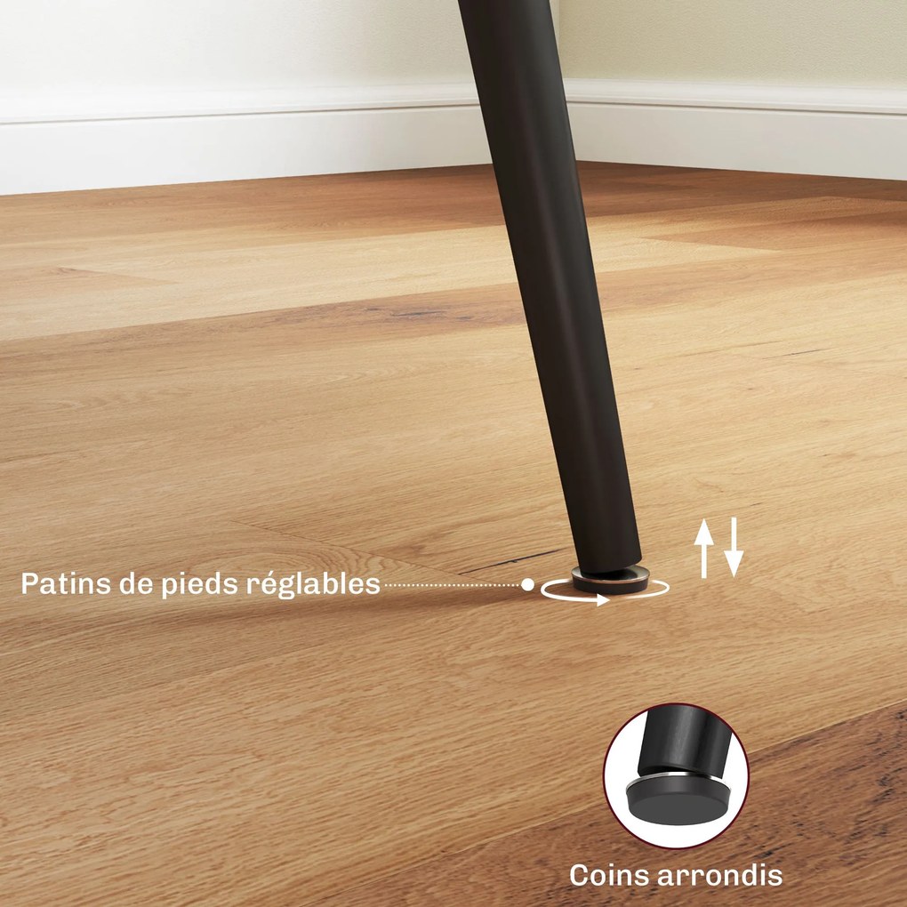 Skládací jídelní stůl HOMCOM, obdélníkový skládací kuchyňský stůl, rozkladací stůl 120-160 cm pro 6 až 8 osob se ocelovými nohami, přírodní