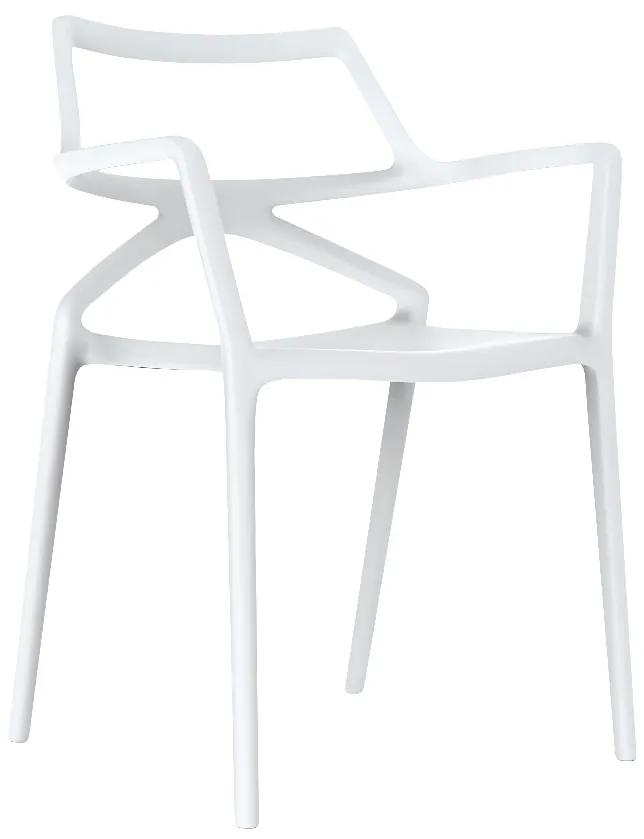 OnaDnes -20% VONDOM Bílá plastová jídelní židle DELTA s područkami