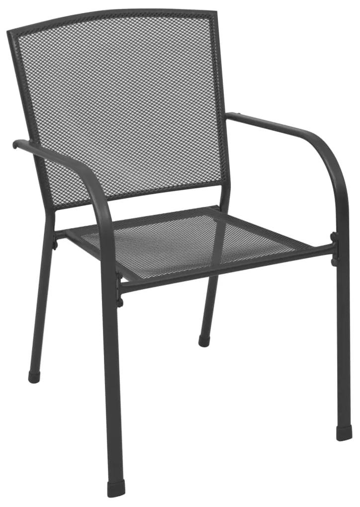 Zahradní židle 4 ks pletivový design antracitové ocel,  310154