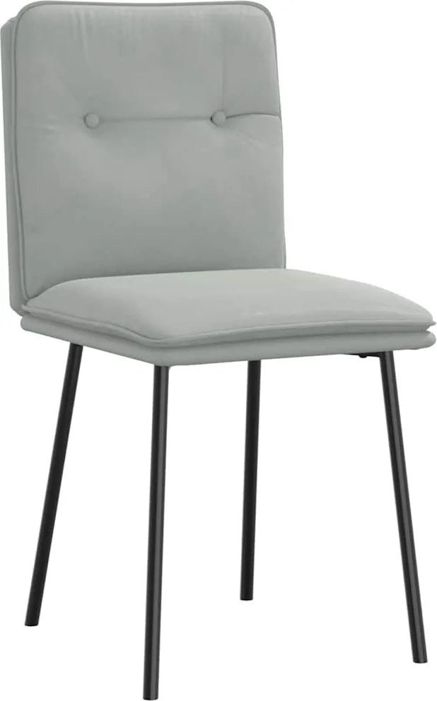 Jídelní židle 4 ks světle šedé samet 3315409