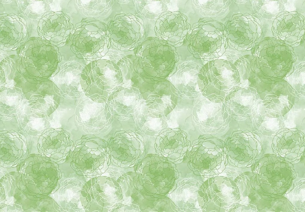 Fototapeta - Květy - olivová (254x184 cm)