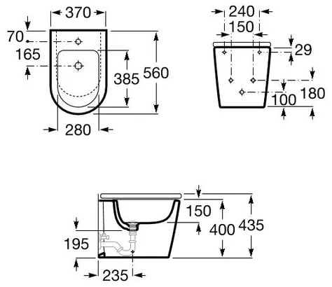 Roca Inspira Bidet stojící, bílá A357527000