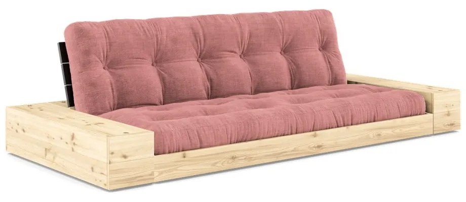 Růžová manšestrová rozkládací pohovka 244 cm Base – Karup Design