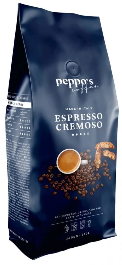 ZRNKOVÁ KÁVA PEPPO'S ESPRESSO CREMOSO 1 Kg