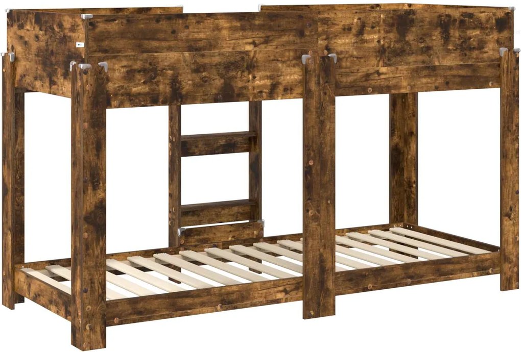 Patrová postel pro děti Kouřový dub 75 x 190 cm 3410543