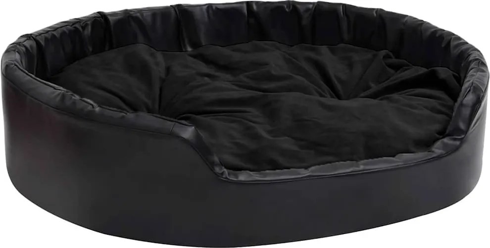 Pelíšek pro psy černý 99 x 89 x 21 cm plyš a umělá kůže 171264