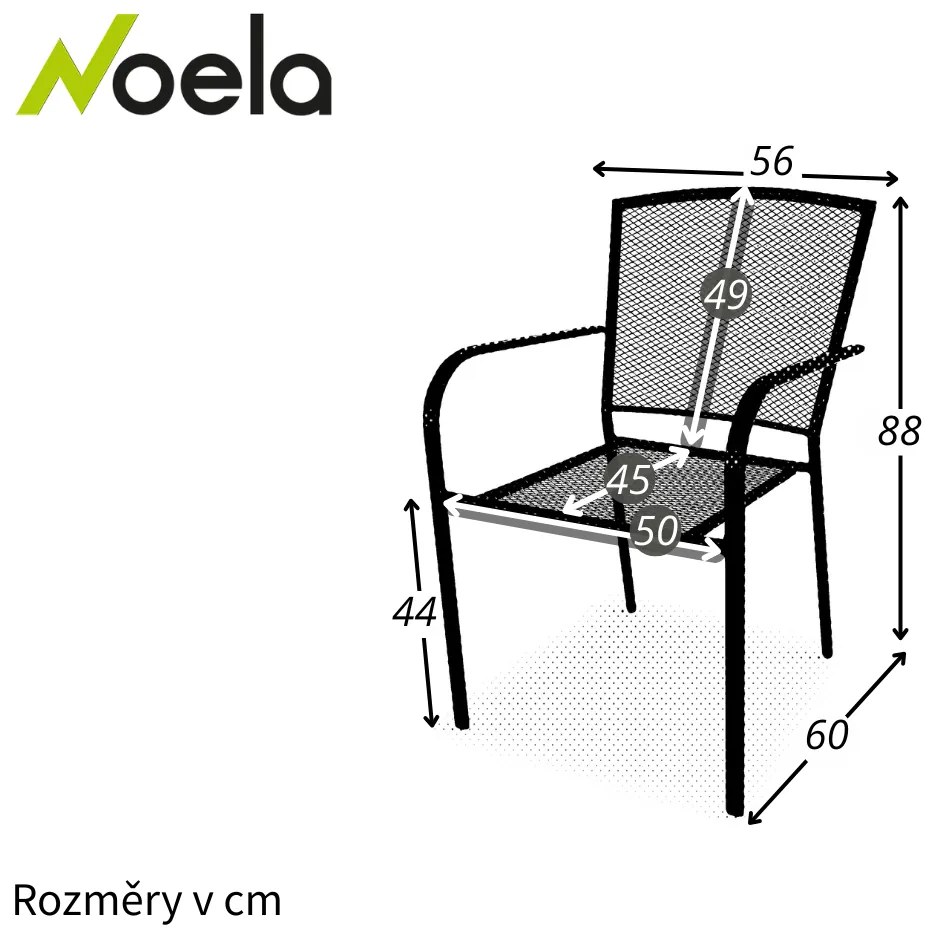 Noela Zahradní kovová židle Lana steel ZWMC-19