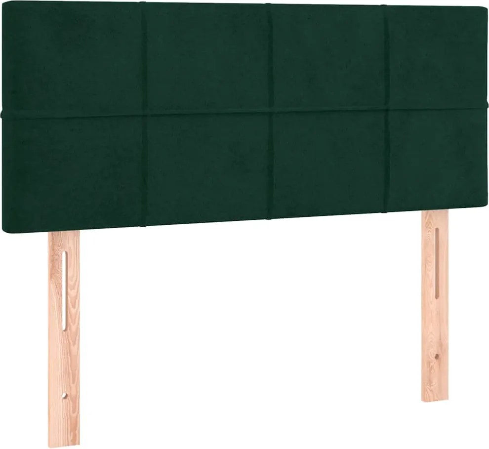 Box spring postel s matrací tmavě zelená 90x200 cm samet 3141284