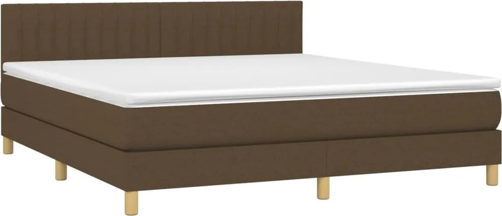Box spring postel s matrací tmavě hnědá 180x200 cm textil 3140796