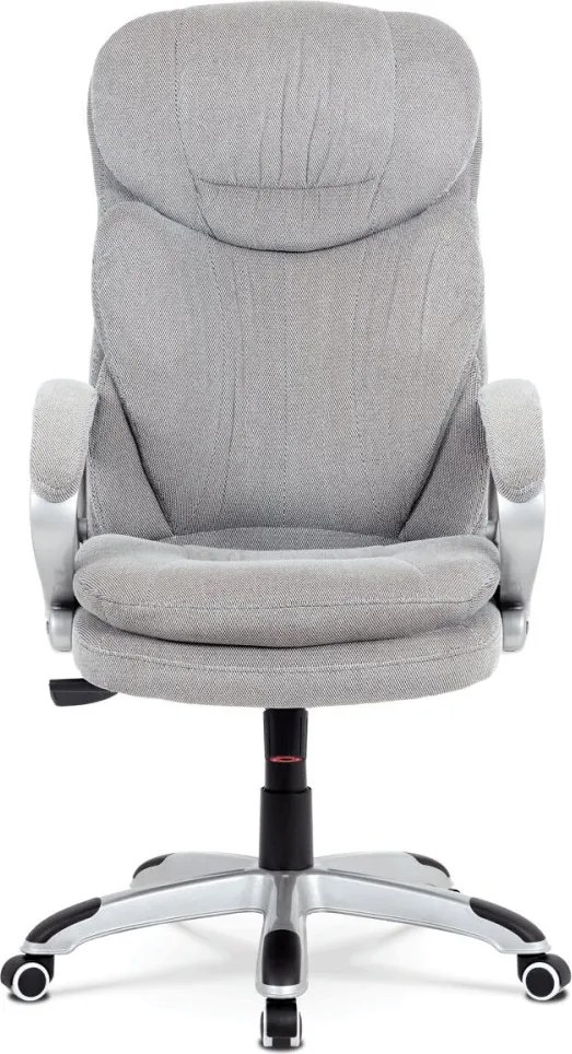 Kancelářská židle, látka, houpací mechanismus, kříž plast stříbrný – opěrák 90°–180° Šedá