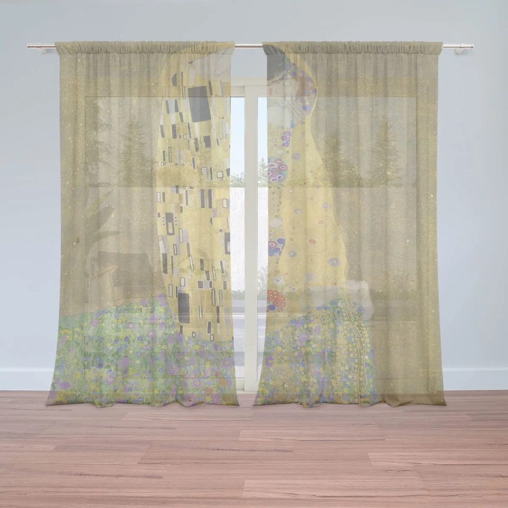 Sablio Záclony Polibek - Gustav Klimt: 2ks 150x250cm