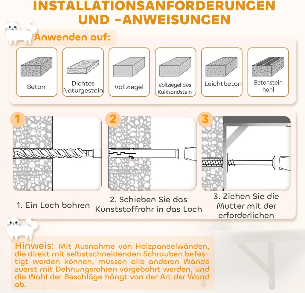 Sada škrabadel na stěnu, sisalové škrabací plochy, 4 díly, pro 1-3 kočky, béžová barva