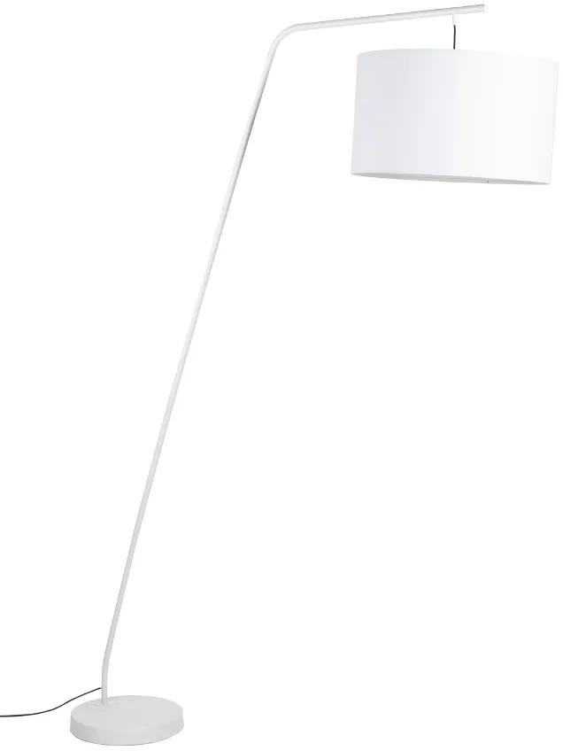 OnaDnes -20% White Label Bílá kovová stojací lampa WLL MARTINE 224 cm