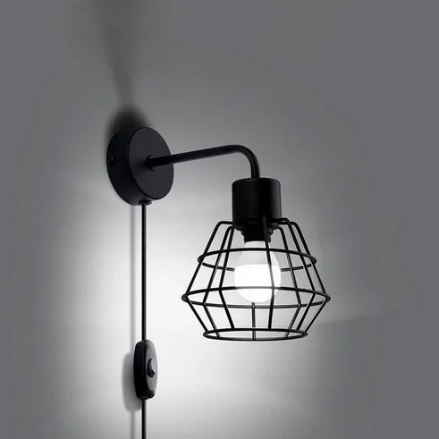 Nástěnné svítidlo SOLLUX SUBA černé E27 1x15W bez žárovky SL.1164