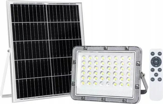 Solární Led zářič se solárním panelem 4000K 50W ovládaný dálkovým ovladačem