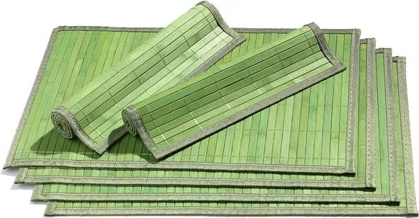 Prostírání bambusové, zelené - Sada 6 ks