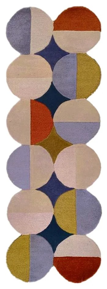 Ručně tkaný vlněný běhoun 80x230 cm Mia Ellipse – Flair Rugs