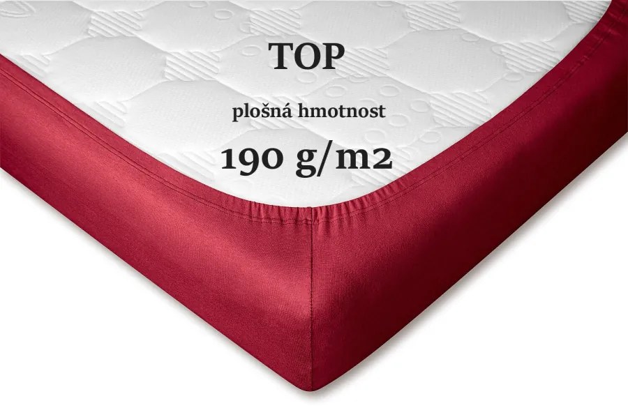 DADKA Jersey prostěradlo vínové Rozměr 160x200x20