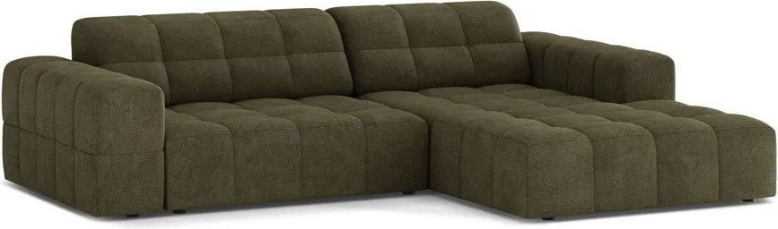 Khaki žinylková rohová pohovka (pravý roh/s lenoškou) Chicago – Cosmopolitan Design