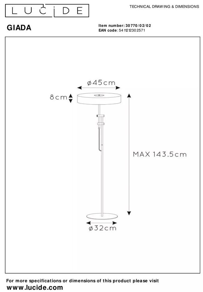 LUCIDE Stojací lampa GIADA  průměr 45 cm - 2xE27 - Brass