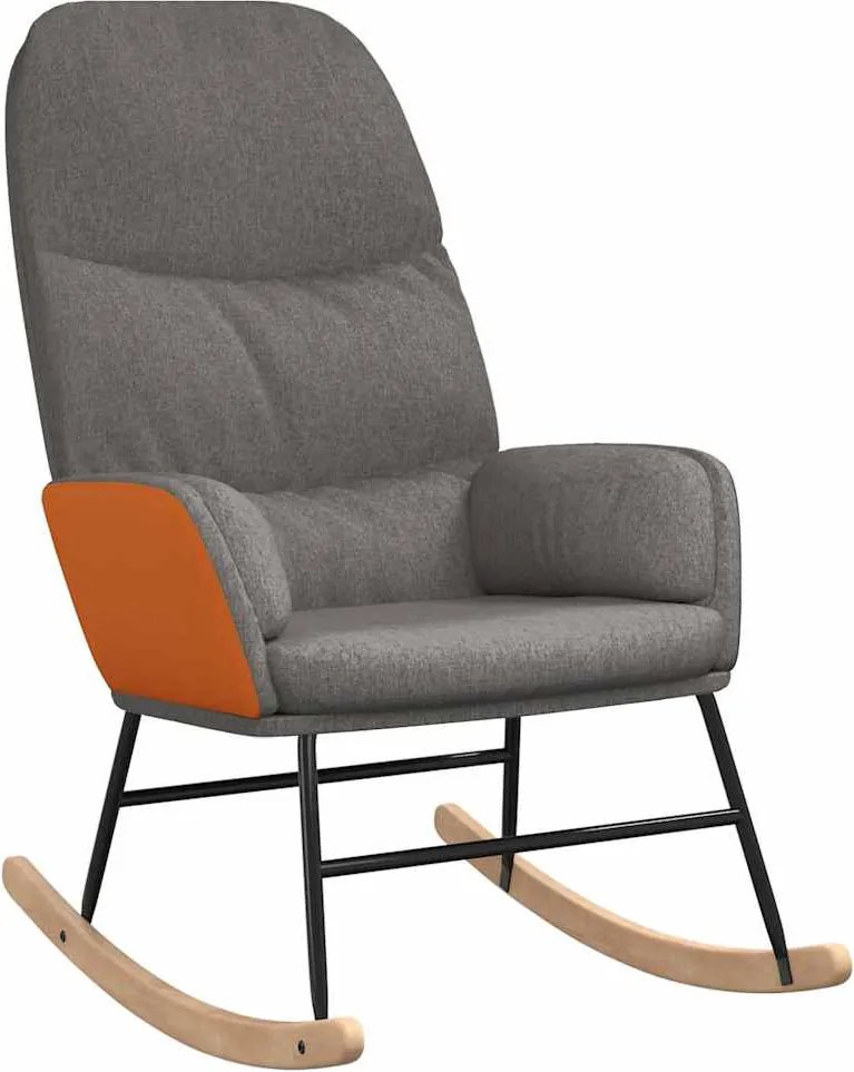Houpací křeslo se stoličkou světle šedé textil 3097401