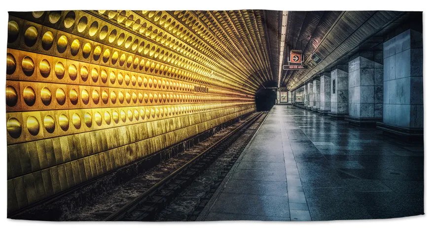 Ručník SABLIO - Pražské metro 50x100 cm