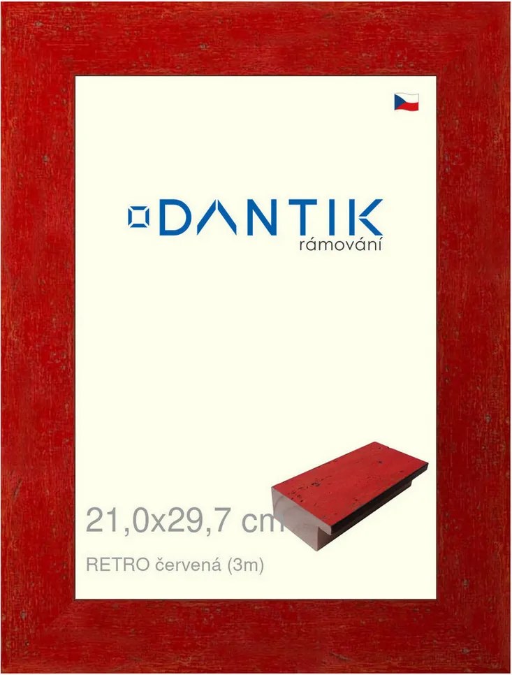 DANTIK rámeček 21x29,7 | RETRO červená (Sklo Čiré)