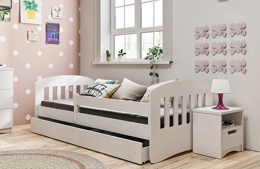 BabyBeds Dětská postel CLASSIC 1 s úložným prostorem Velikost postele: 160x80 cm, Barva postele: Bílá