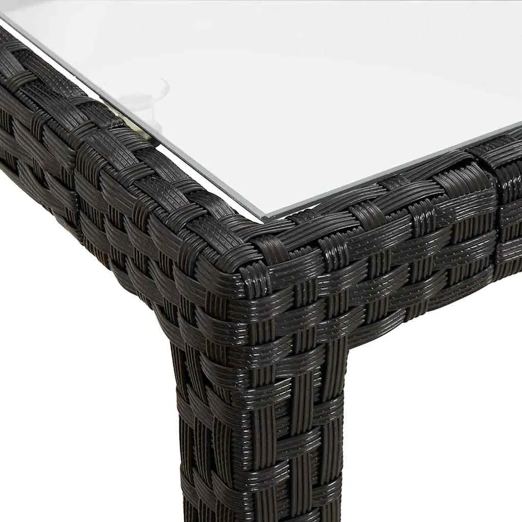 Zahradní stůl 150 x 90 x 75 cm tvrzené sklo a polyratan černý 316705