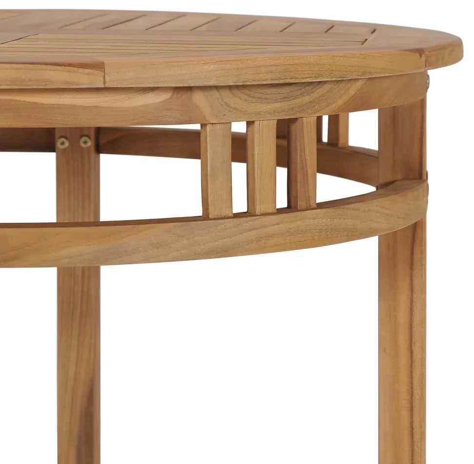 Jídelní stůl Ø 80 cm masivní teakové dřevo - Default Title