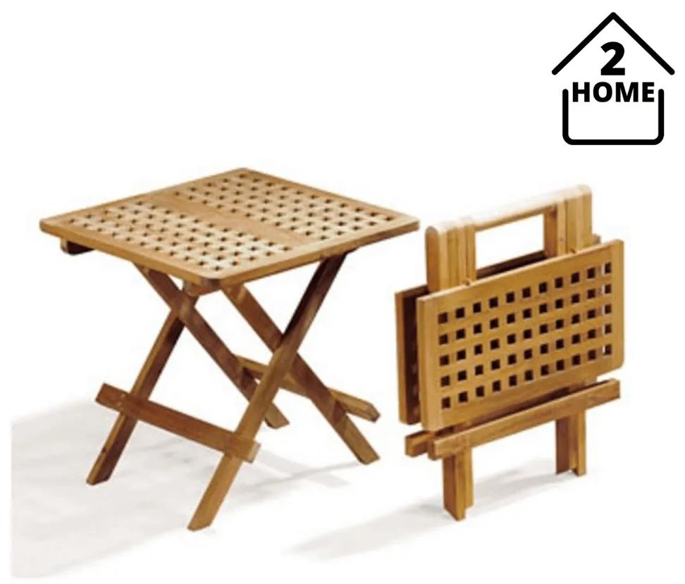 TEXIM Piknik hranatý teakový skládací stolek
