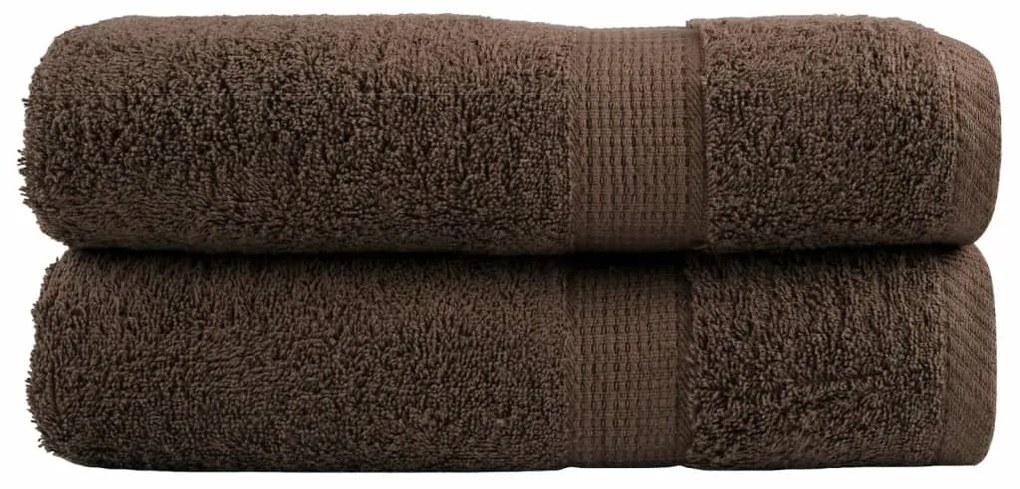 Prémiové ručníky do sprchy SOLUND 2 ks hnědé 70x140 cm 600 g/m² 137236