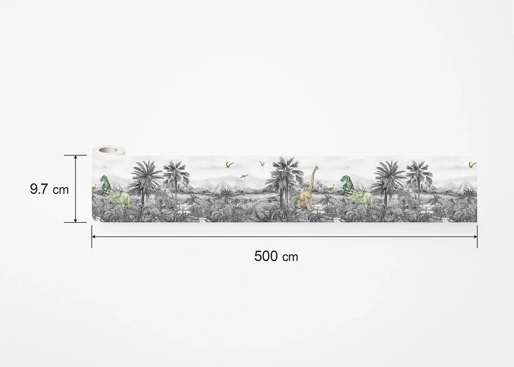 Dětská samolepící bordura na zeď Dino | 5 m x 9.7 cm | DWBD8137