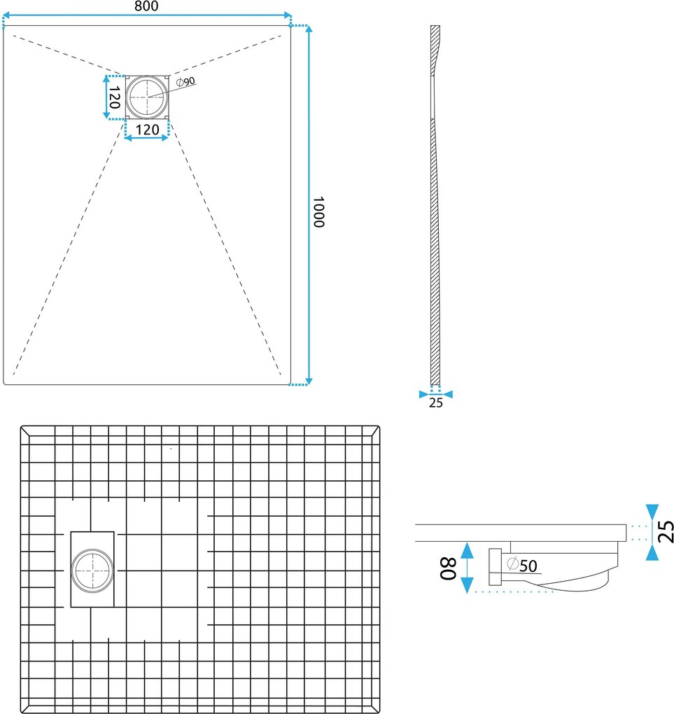 Rea Rea, Sprchová vanička Magnum Black 100x80, REA-K3907