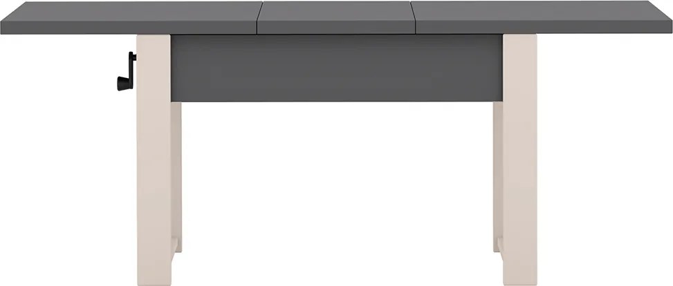 Rozkládací polohovací konferenční stolek HOGO 3v1 | 120-157x62,5-74,5x67 cm | síla horní desky 32 mm | tmavě šedá/nohy kašmír