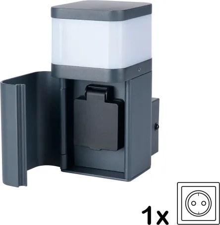 Brilagi - Venkovní nást. lampa se zás. SCHUKO PILLAR 1xG9/11W/230V IP44 antracit