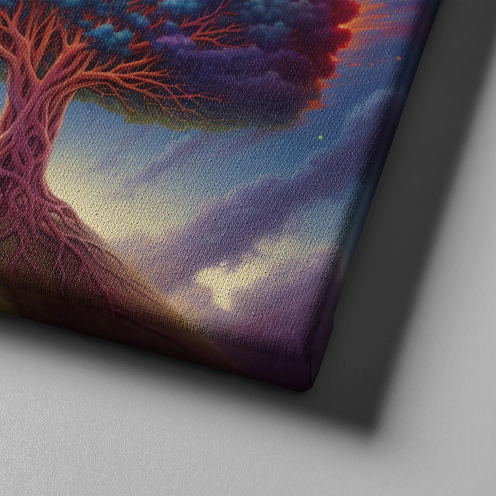 Obraz na plátně - Barevný zářící strom života FeelHappy.cz Velikost obrazu: 60 x 60 cm