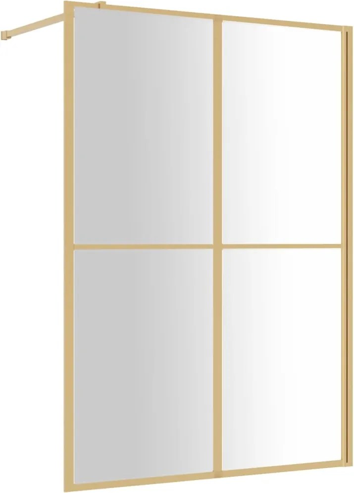 Zástěna do průchozí sprchy čiré ESG sklo zlatá 140 x 195 cm 154951