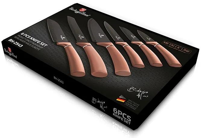 BERLINGERHAUS Sada nožů s nepřilnavým povrchem 6 ks Rosegold Metallic Line BH-2543