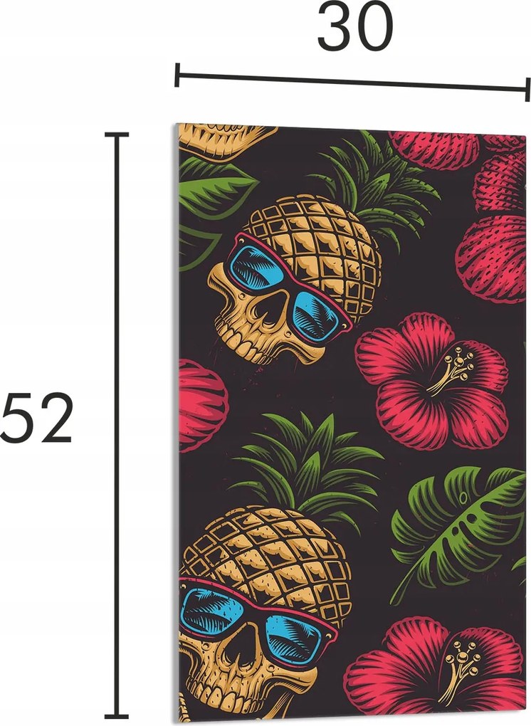 Skleněná Krájecí Deska 30x52 Ananas