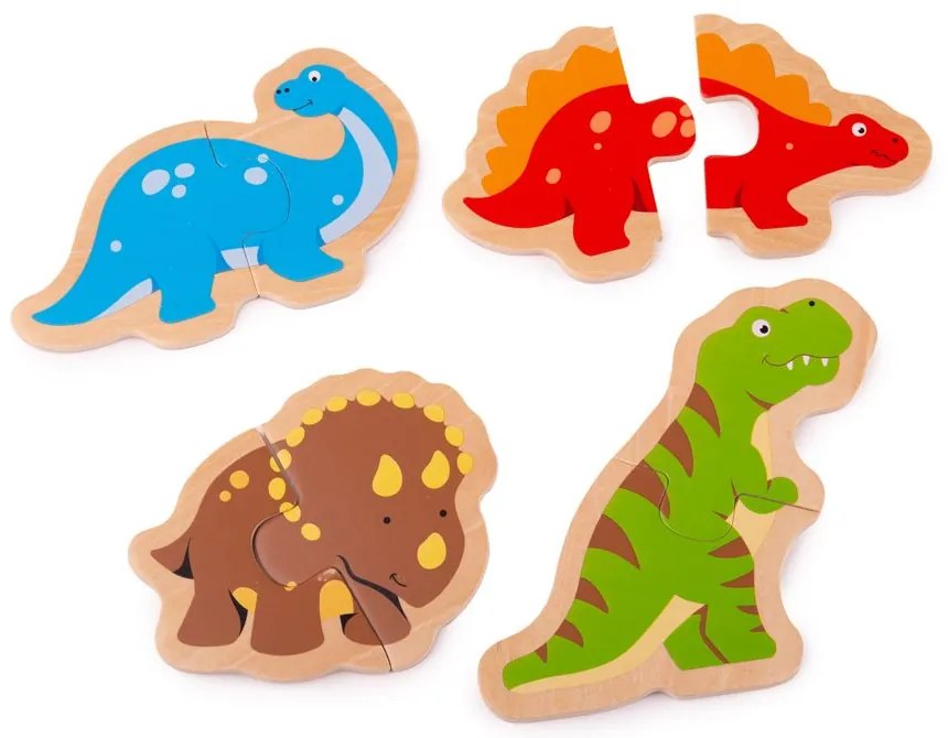 Bigjigs Toys Dřevěné puzzle dinosauři