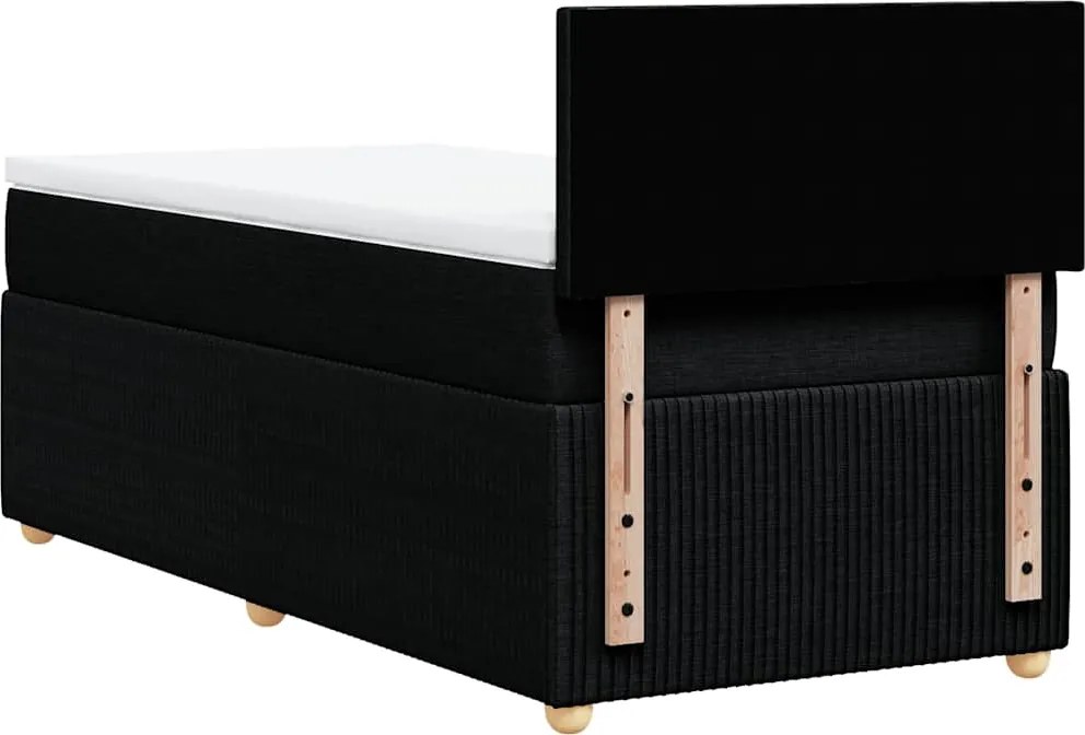 Box spring postel s matrací černá 90x200 cm textil 3287334