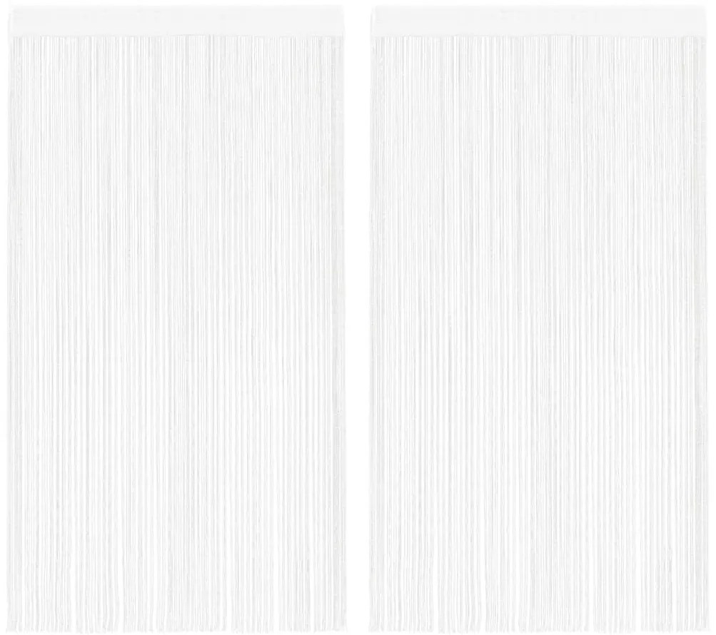 Provázkové záclony, 2 ks, 140x250 cm, bílá 132399
