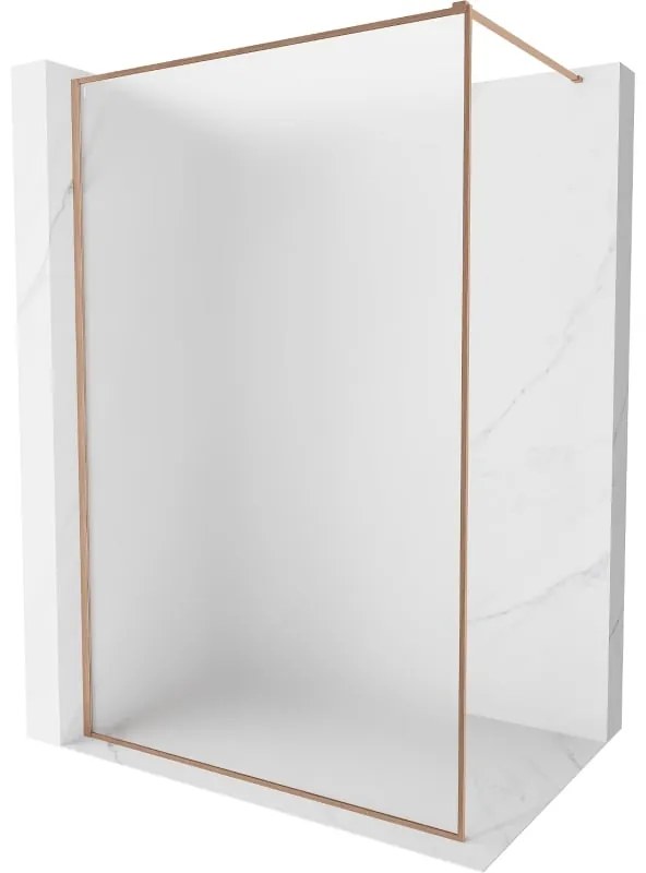 Mexen, Mexen Kioto-XF sprchová stěna s rámem 50 x 202 cm, matná 10 mm, broušená měď - 800-050-104-65-30-X