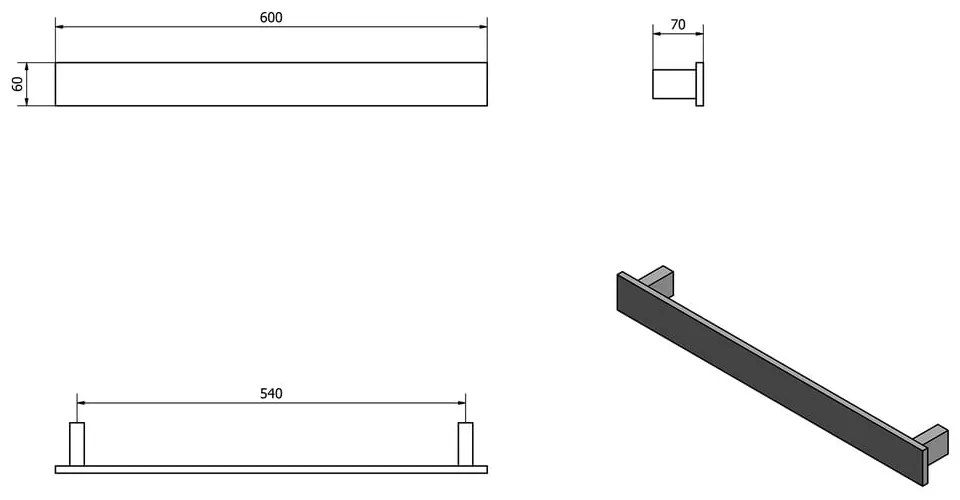Matně černý nástěnný držák na ručníky Patron – Sapho