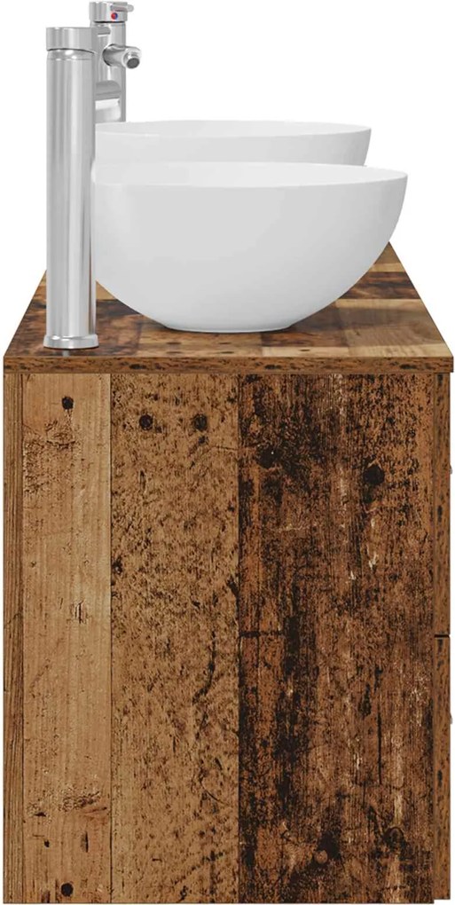 Sada koupelnových skříněk 3 ks Staré dřevo 49,5 x 41 x 64,5 cm 3405809
