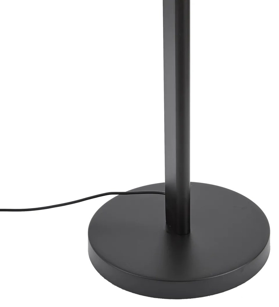 Designová stojací lampa černá vč. stmívatelné LED a 3-cestného vypínače - Rolla