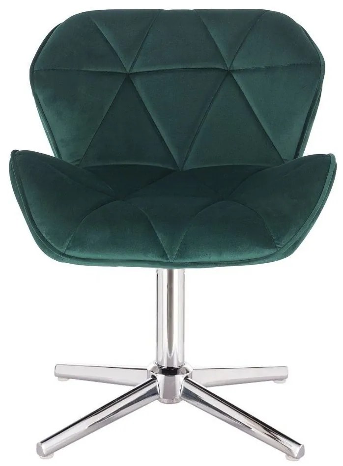 LuxuryForm DESIGN Otočná židle MILANO VELUR na stříbrném kříži - zelená